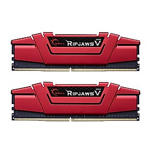 G.SKILL Ripjaws V Series (Intel XMP) DDR4 RAM 16GB (2x8GB) 3000MT/s CL16-18-18-38 1.35V Desktop Computer Memory UDIMM - Red (F4-3000C16D-16GVRB)
