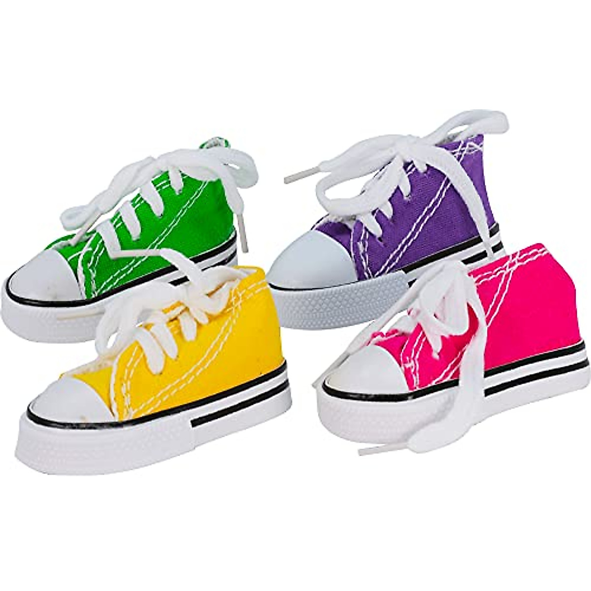 Bonka Bird Toys 6 Mini Sneakers Colorful Cotton Shredding Foraging Treat Chew Parrot Parakeets Cockatiels Conures and Similar Birds
