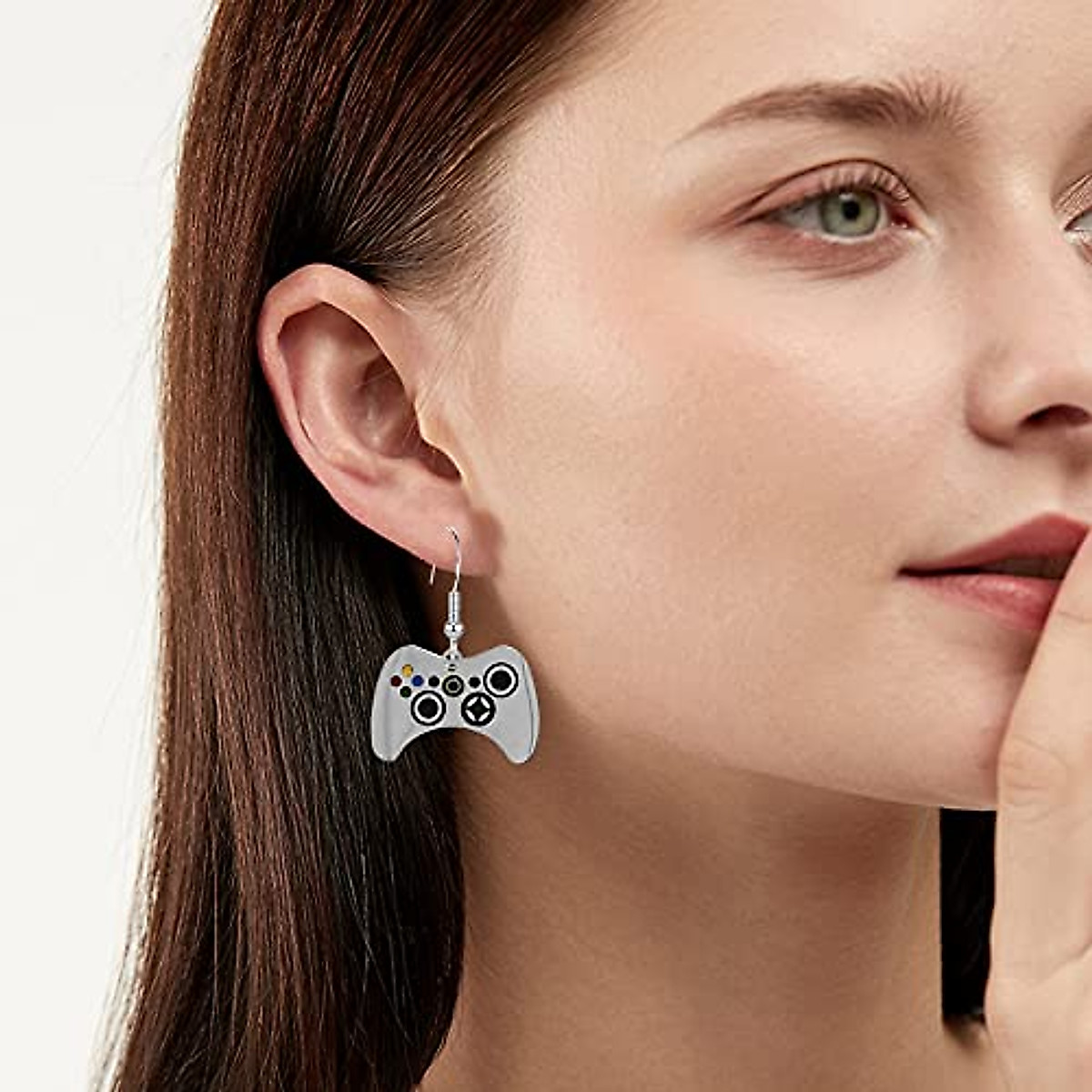 KVANU Unique 80s 90s Punk Stainless Steel Video Game Control Consoles Dangle Drop Earring for Women Men Her Game Enthusiast Game Lover Jewelry Gift (Style-3)