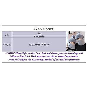 Beanie Hat Women Windproof Scarf Hat Winter Warm Scarf Hat Set Soft Knitted Plush (White, One Size)