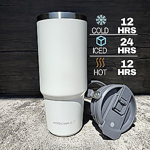 ARTICVAULT 40 oz Tumbler with Handle and Flip Straw | 100% Leakproof & Vacuum Insulated | 2-in-1 Lid | Fits in Cup Holder & Cold for 24 Hours