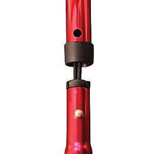 Drive Medical Deluxe Portable Folding Travel Walker with 5" Wheels and Fold up Legs, Red