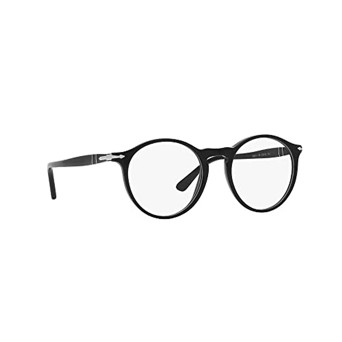 Persol PO3285V Round Prescription Eyewear Frames, Black/Demo Lens, 50 mm