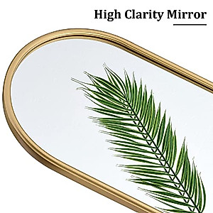 VVK Gold Full Length Oval Mirror for Wall, 47" Antique Mirror, Mirror Circle with Gold Metal Frame, Wall Mounted Mirror Perfect for Your Kitchen, Locker Room, Bedroom, Living Room and Hallway-1