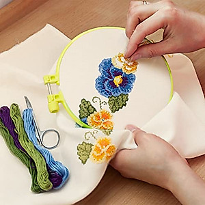 Caydo Aida Cloth 14 Count Light Beige Cross Stitch Cotton Fabric for Crafts and Needlework, 25.6 x 39 inch