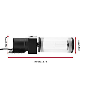 19W 12v CPU Water Cooling Pumpe Reservoir DIY Combo, 800L/H , G 1/4" Thread Port, PC Cpu Water Cooling System Heat Exchanger Tool, Transparent Acrylic Material, Easy Install(110mm)