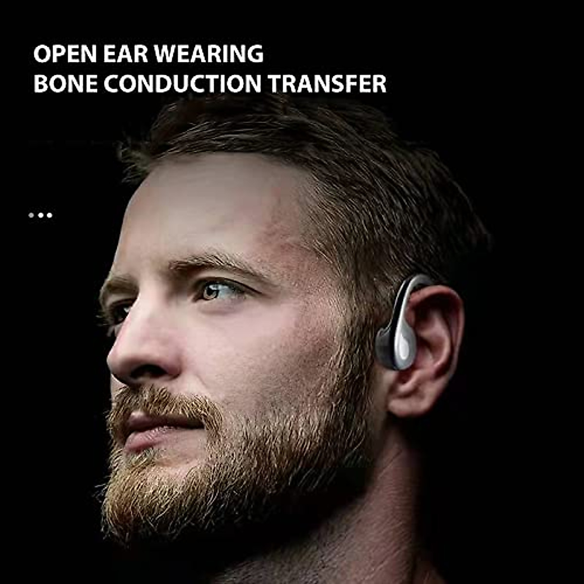 NVAHVA Bone Conduction Wireless Headphone, Open-Ear Bluetooth Headset fo Sports (Black)