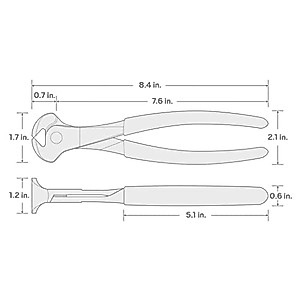 TEKTON 8 Inch End Cutting Pliers | PCT10008