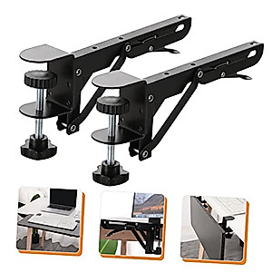 Housoutil 1 Set Foldable Bracket Desk Tray Computer Mount for Desk PC Keyboard Desk Keyboard Tray Keyboard Holder Computer Desk with Keyboard Tray Computer Desk Extender Bracket Fold Extend