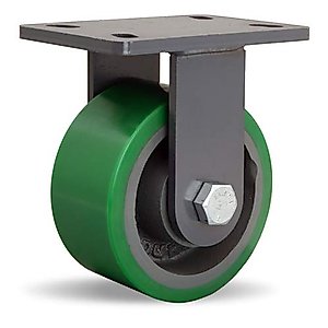 R-ES-63DT Precision Extended Service Rigid Caster w/Duralast 6 in Polyurethane (95A) on Iron Core Wheel, 3 in Face, 2,200 lb Capacity