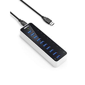 Anker USB A Hub, USB 3.0 Hub, 10 Ports USB Hub for Laptop & PC, for MacBook, Mac Pro/Mini, iMac, XPS, Surface Pro, Galaxy Series, Mobile HDD and More