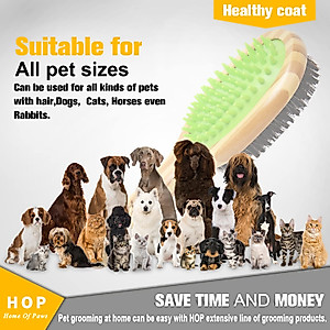 HOP Short Hair Dog Brush Pet Brushing Grooming Comb for Short Hair Coats Detangling and Shedding Coat Hair Remover Two Sided Removing Dirt & Loose Hair for Dogs Home of Paws