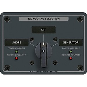 Blue Sea 8367 AC Rotary Switch Panel 30 Ampere 2 Positions + OFF, 2 Pole Marine , Boating Equipment