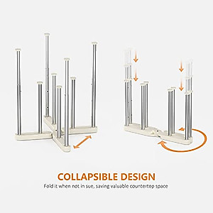 KORRTFID Reusable Storage Bag Drying Rack, Retractable Metal Bottle Drying Rack, Collapsible Cup Drying Rack, Kitchen Drying Rack, Drying Rack for Water Bottles,Mason Jars