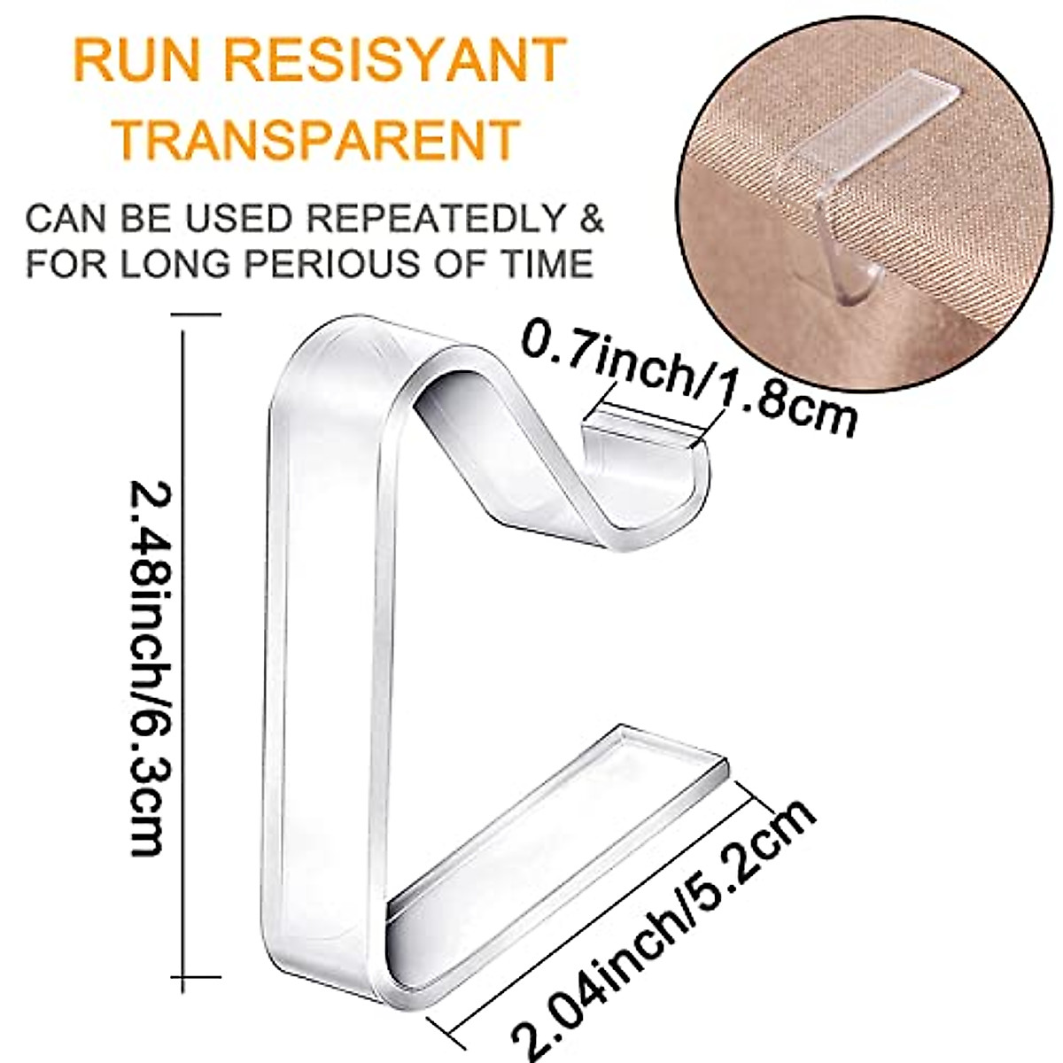 Transparent Clear Tablecloth Clips, Plastic Table Cloth Clips，Windproof Table Cover Holder Clamps，Table Cloth Holder for Christmas Home Wedding Party Indoor Outdoor Camping Picnic (24, Large)