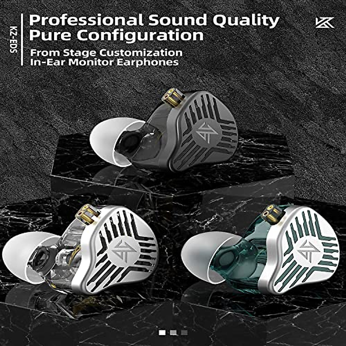 KZ EDS High Resolution Noise-canceling Headphones Professional Configuration Earphone in-Ear Monitoring Earbuds Portable earpieces Sports and Exercise Headset (Transparent Color Without mic)