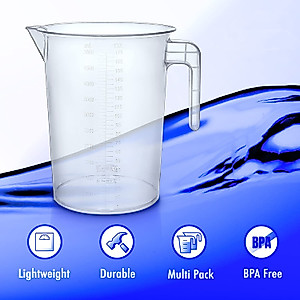 Aicosineg Lab Graduated Beakers Plastic Measuring Cup 2000ml Transparent Measuring Cup Measure Liquid and Baking Items with Handle and Spout for School Laboratory, Pouring Cup,or Kitchen 1 Pcs