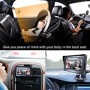 Funle Baby Car Mirror Back Seat Baby Car Camera Monitor Safety Car Seat Mirrors for Baby Rear Facing 4.3'' HD 1080P