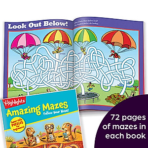 Highlights for Children Amazing Mazes Beginner Maze Books for Kids Ages 3-6, 144 Pages, 2-Pack of Activity Books, Screen Free Fun and Challenging Mazes for Kids