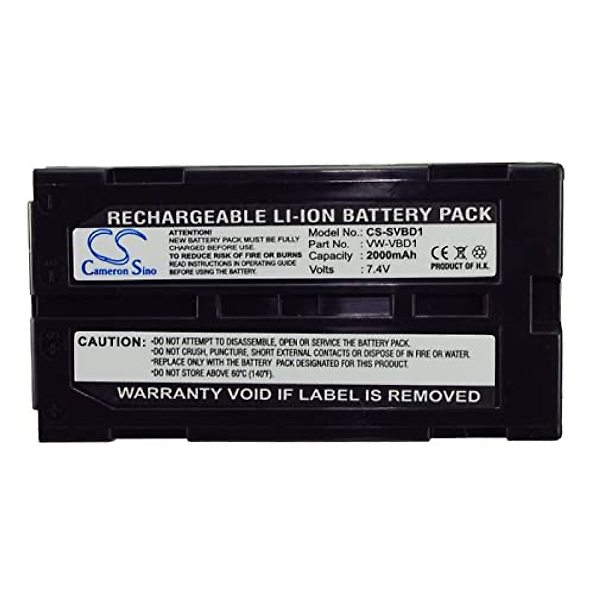 HLILY Replacement for Battery Panasonic CGR-B/202E1B, CGR-B/403, CGR-B/814 VDR-D210, VDR-D220, VDR-D220EB-S, VDR-D220EG-S, VDR-D220E-S, VDR-D230, VDR-D250 7.4V/2000mAh