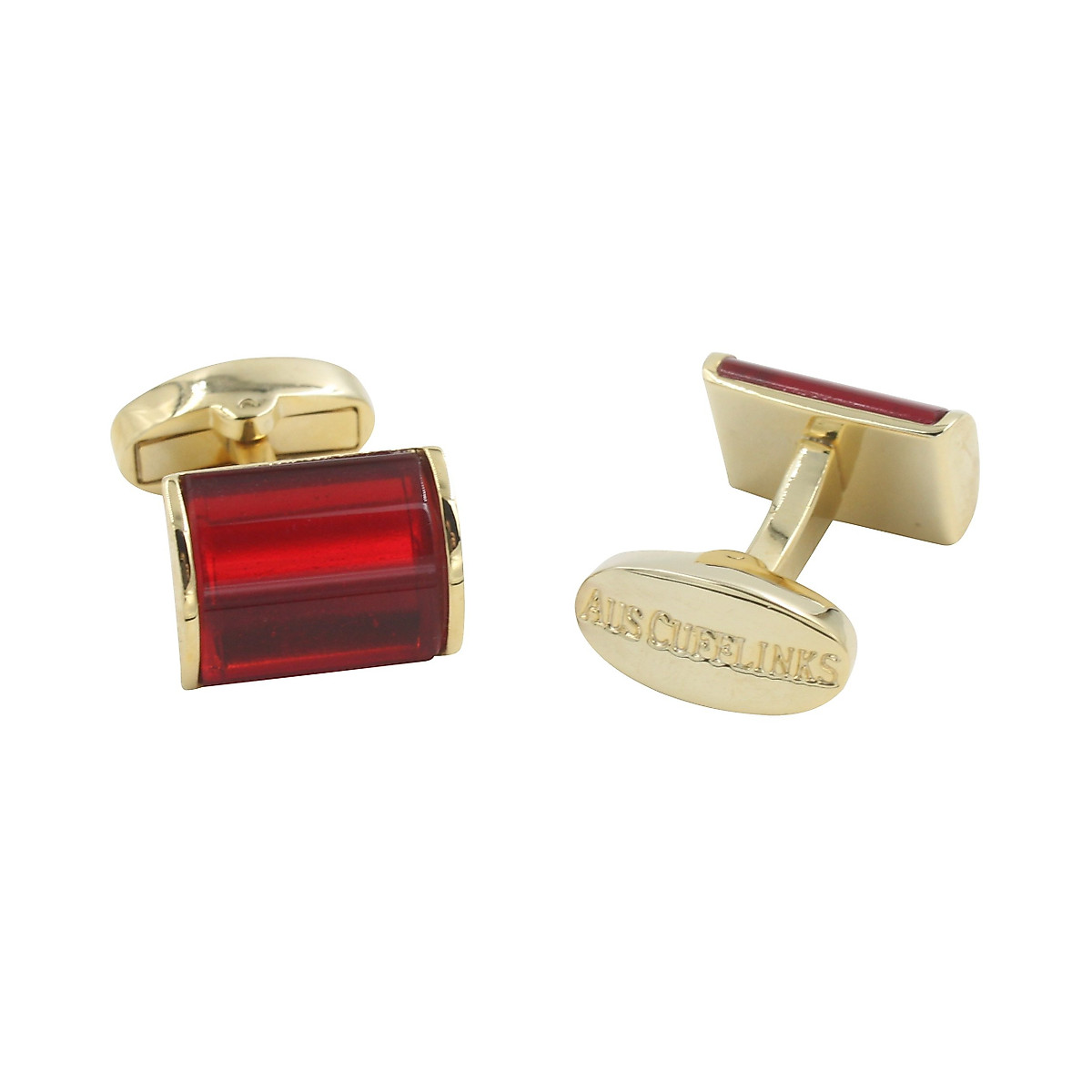 AUSCUFFLINKS 40th Anniversary Ruby Wedding Gift Husband | Cufflinks Gold Edge Red Cuff Links