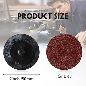 150 Pieces Roll Lock Sanding Discs Set 2 Inch Die Grinder Disc Surface Conditioning Disc Mini Aluminum Oxide Coated Disc for Surface Prep Polish Burr Finish Rust Paint Removal Red (60 Grit)