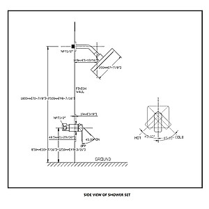 POP SANITARYWARE Matte Black Shower Faucet Set, Bathroom Rainfall Shower System with Stainless Steel Metal Showerhead, Single Function Shower Trim Kit with Rough-in Valve