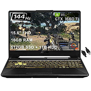 Flagship 2021 Asus Tuf A15 Gaming Laptop 15.6" FHD 144Hz AMD Octa-Core Ryzen 7 4800H (Beats i7-9750H) 16GB DDR4 512GB SSD 1TB HDD GTX 1660 Ti 6GB RGB (Renewed)