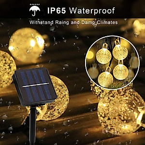 Solar Globe String Light 100 LED 39FT Outdoor Patio Lights , Waterproof & 8 Modes for Christmas,Halloween,Yard Party, Garden,Wedding,Home (Warm Yellow)