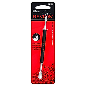 Cuticle Pusher and Nail Cleaner by Revlon, Dual Ended Nail Care Tool, Easy to Use, Stainless Steel (Pack of 1)