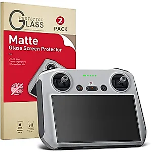 [2 Pack] Ambison DJI Mini 3 Pro Matte Glass Screen Protector, Anti-Glare & Frigerprint & Scratch/Smooth as Silk/Easy Installation/HD Clear Compatible with DJI Mini 3 Pro RC Remote Controller Accessories