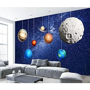 ETOHFA Hand-Painted Space Star Children Room Background Wall Painting Wallpaper Background Wall Decorative Painting Wallpape