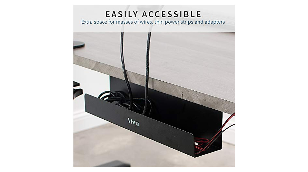 VIVO Under Desk Cable Management Trays - 2 Pack