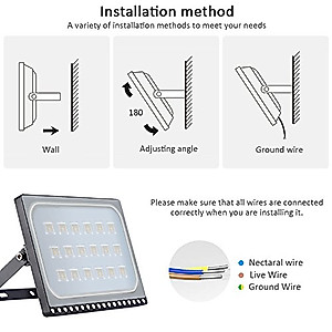 100W Led Flood Light, Missbee Thinner Lighter Outdoor Security Light, 11000Lm,Warm White 6000-6500K, IP67 Waterproof, Landscape Spotlights for garage, yard, lawn and Garden
