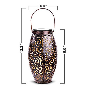 2 Pack Solar Lantern Garden Hanging Outdoor Solar Lights Table Lights for Patio Courtyard Porch Courtyard Pathway Decorative (2 Pack)