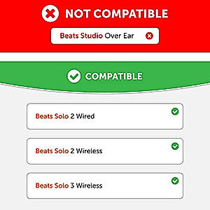 Small WC SweatZ Protective Headphone Ear Covers Made by Wicked Cushions | Fits Beats Solo 2 & 3 | Sweatproof, Washable & Preserves Comfort | Black