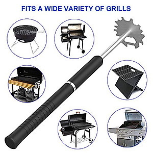 Universal BBQ Grill Scraper for Hot Grill Grates- 16.5 Inch Long Handle Barbecue Grill Cleaner with Stainless Steel BBQ Cleaning Tools Fit Most Grills