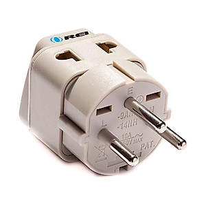 OREI Grounded Universal 2 in 1 Plug Adapter Type H for Israel & more- CE Certified - RoHS Compliant WP-H-GN