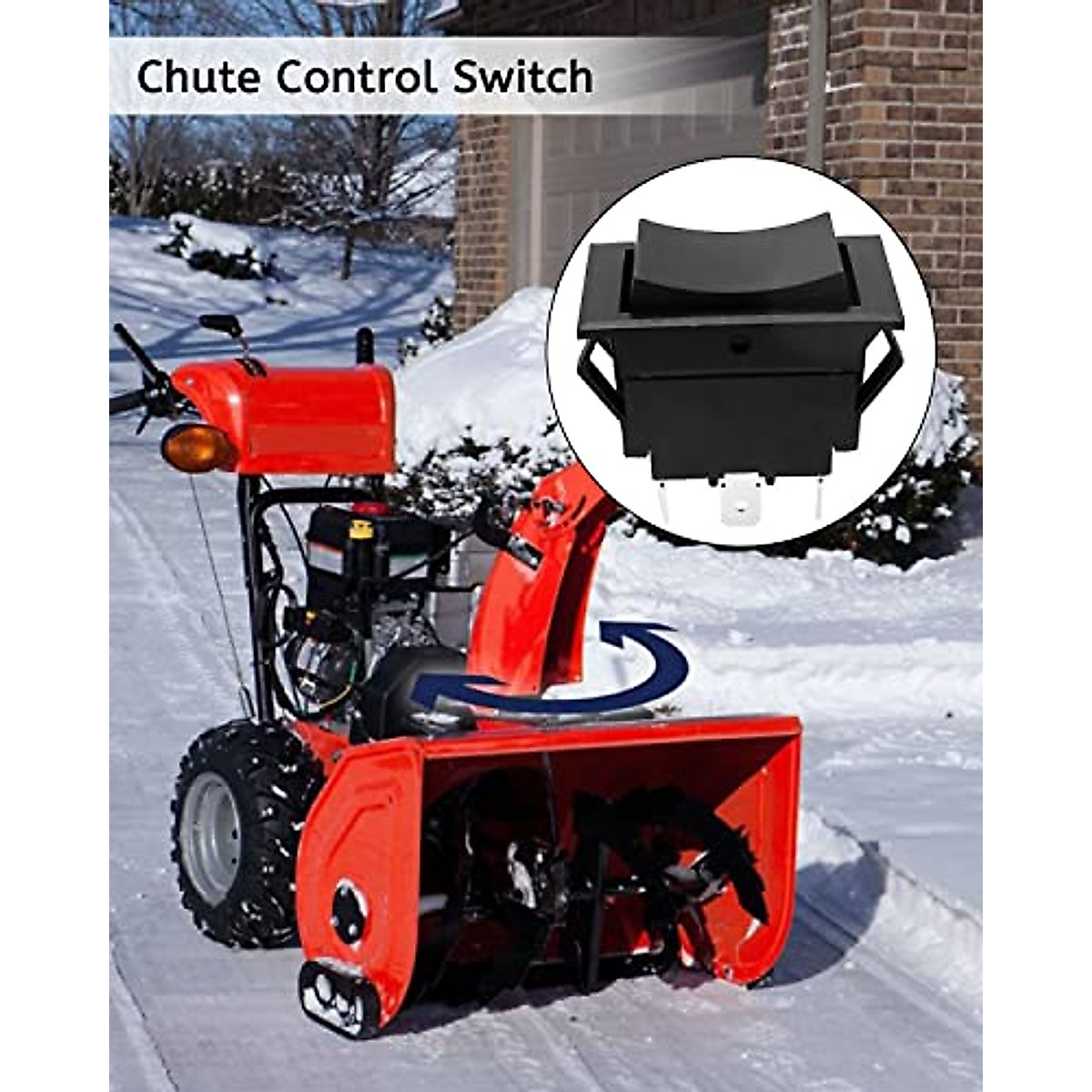 AUGREX 1687904 Snowblower Chute Rocker Switch, Chute Rotation Switch Fit for Simplicity Snapper Murray Snowblower Replace 1754865YP 1687905 1737378YP 1737379YP