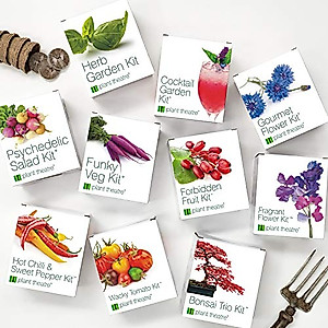﻿﻿Plant Theatre Cocktail Herb Growing Kit - Grow 6 Unique Indoor Garden Plants for Mixed Drinks with Seeds, Starter Pots, Planting Markers and Peat Discs - Kitchen & Gardening Gifts for Women & Men ﻿﻿﻿
