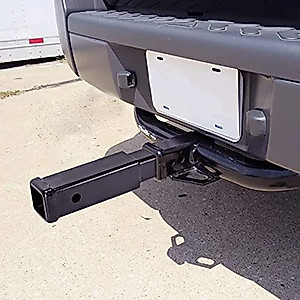 VaygWay Trailer Hitch Receiver Tube Extender – Tube Extenders for 2” Receiver + 7” Length- Heavy Duty 3500 Lbs GTW Pin and Clip (1 Pack)