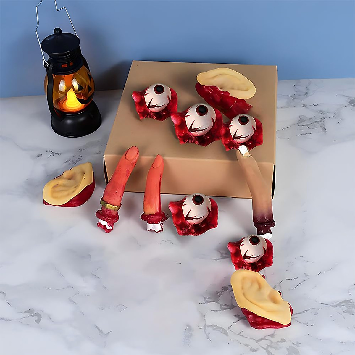 Spooky White & Red Plastic Asylum Bloody Eyeballs - 1 Pack - Creepily Realistic & Unique Haunted House Horror Prop - Perfect For Halloween Event Decorations