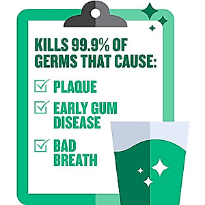 Listerine Freshburst Antiseptic Mouthwash for Bad Breath, Kills 99% of Germs That Cause Bad Breath & Fight Plaque & Gingivitis, ADA Accepted Mouthwash, Spearmint, 1 L, Pack of 2