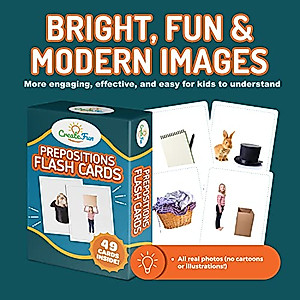 Preposition Flash Cards | 7 Total Prepositions 49 Picture Cards for Speech Therapy - for Teachers, Parents, ESL Teaching Materials and Speech Therapy Materials with 5 Sequencing Learning Games