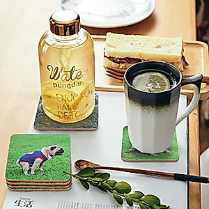 Funny Coasters for Drinks, 6 Piece Pooping Dogs Cute Coasters, Absorbent Cork Base Apartment Decor for Dog Lovers & Puppy Owners, White Elephant Party Gag Gift