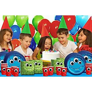 Mighty Monster Birthday Party Supplies Set Plates Napkins Cups Tableware Kit for 16
