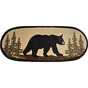 Rug Empire Rustic Lodge Novelty Area Rug, 26" W x 63" L, Bear Oval, Multi