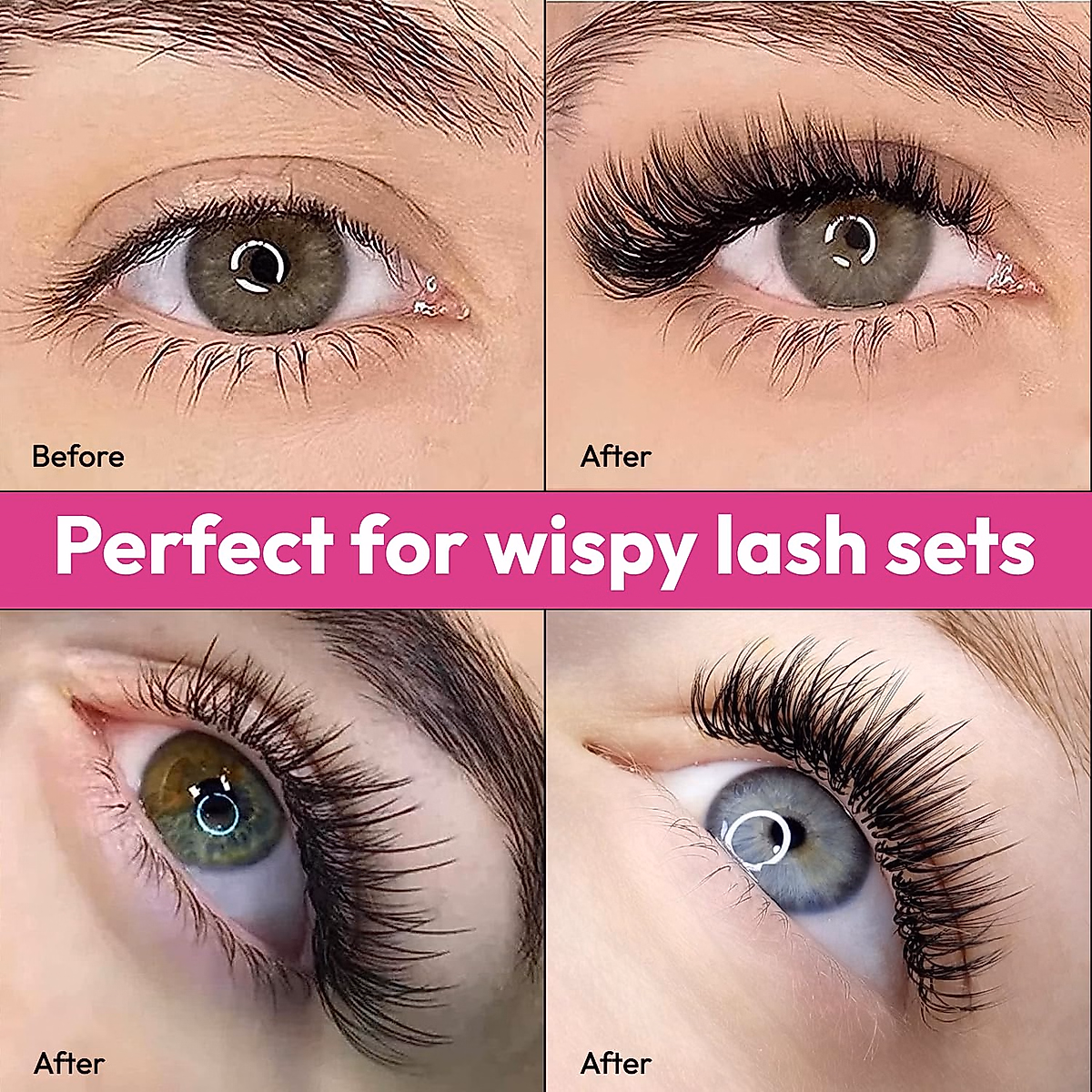 Eyesy Lash 500 Wispy Lash Extensions | 5D 0.07 Size 12mm Curl D | Wispy Natural Lash Look Premade Fans Eyelash Extensions Kim K American Volume Promade Fans Handmade Pre Made Loose Fan Lashes