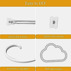 iNextStation Neon LED Strip Light 16.4ft/5m Neon Light Strip 12V Silicone LED Neon Rope Light Waterproof Flexible LED Neon Lights for Bedroom Indoors Outdoors, White (Power Adapter not Included)