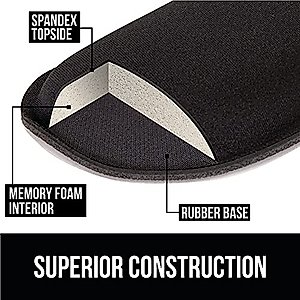 Gorilla Grip Soft Gel Memory Foam Ergonomic Wrist Rest, Slip Resistant, Comfortable Keyboard and Mouse Pad Cushion Set, Typing Pain Relief, Support for Office Computer Desks, Laptops, Gaming, Black
